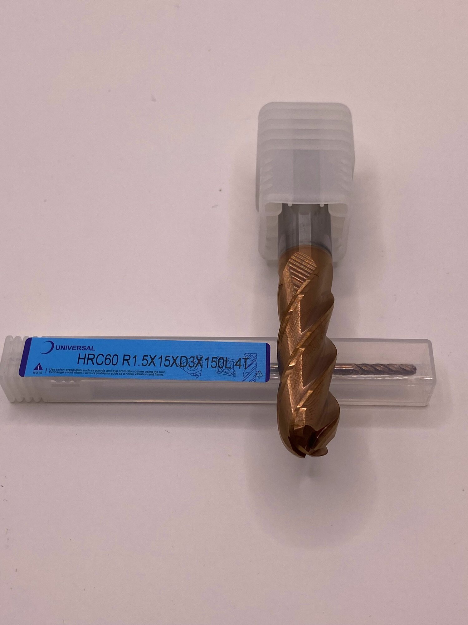 Фреза твёрдосплавная концевая радиусная HRC60 R1.5X15XD3X150L4T