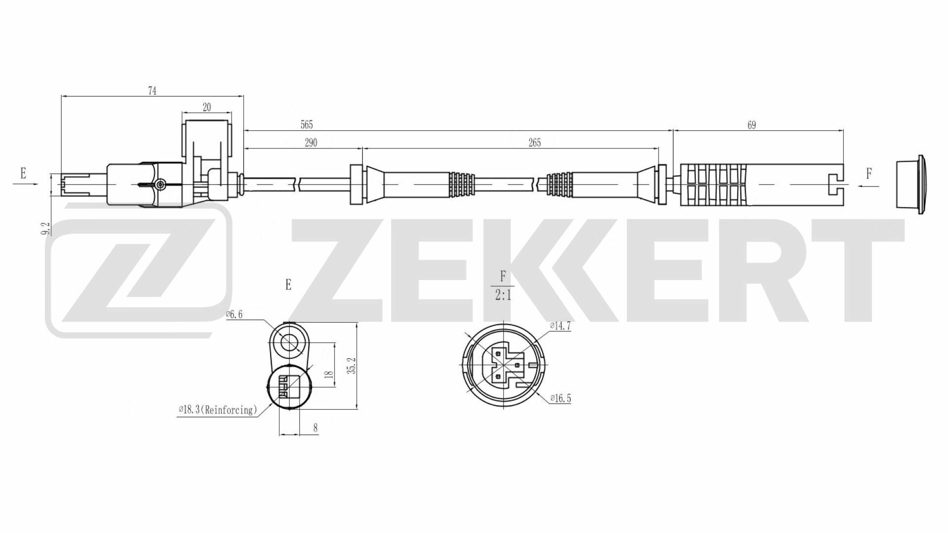 Датчик ABS передн. BMW 3 (E36) 90-, Z3 (E36) 95-
