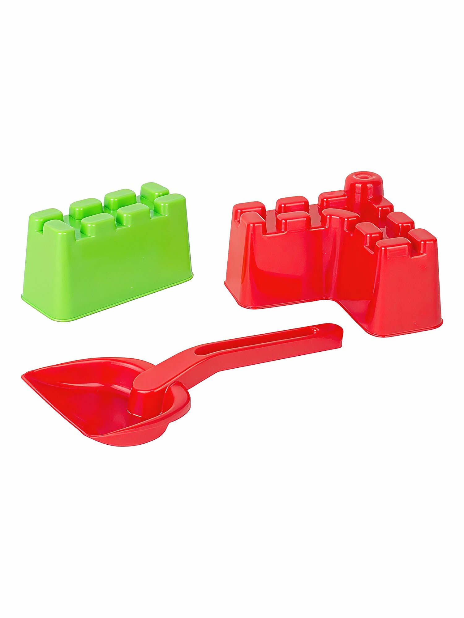 Детский песочный набор "Крепость" для игры в песочнице и на пляже, развивающие игрушки для малышей, в комплекте: 2 формочки, совок