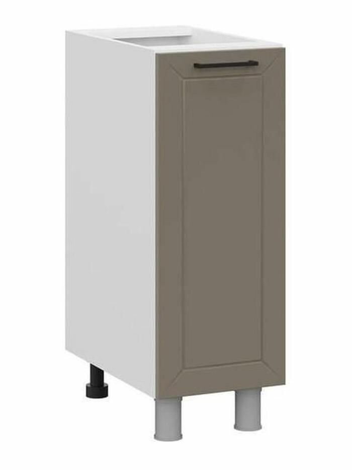 Кухонный модуль напольный, стол Сектор с полками, с доводчиками, 35х50.6х82.4 см, Белый / Базальт