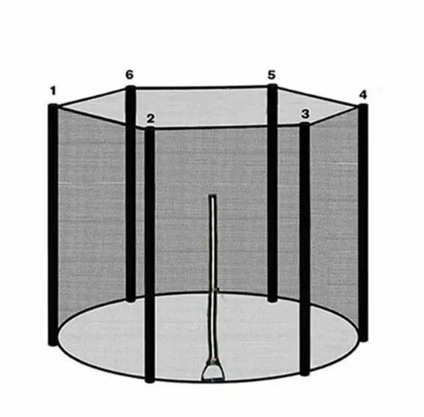 Безопасная сетка, для батута с 8 футами 6 столбами, 244см, надежная защита