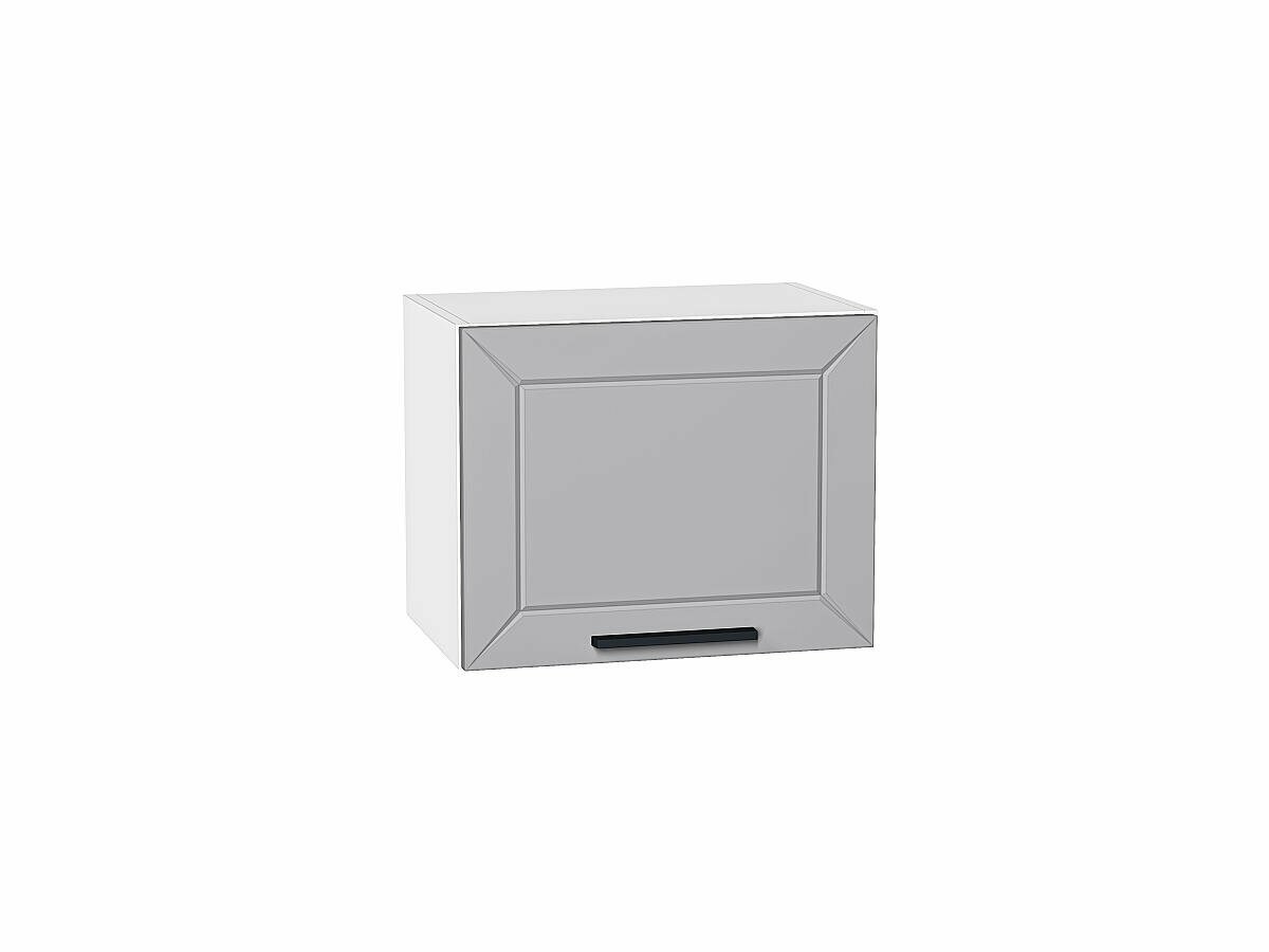 Шкаф верхний горизонтальный Глетчер, цвет фасада Гейнсборо Силк, цвет каркаса Белый, 358*450*318 мм