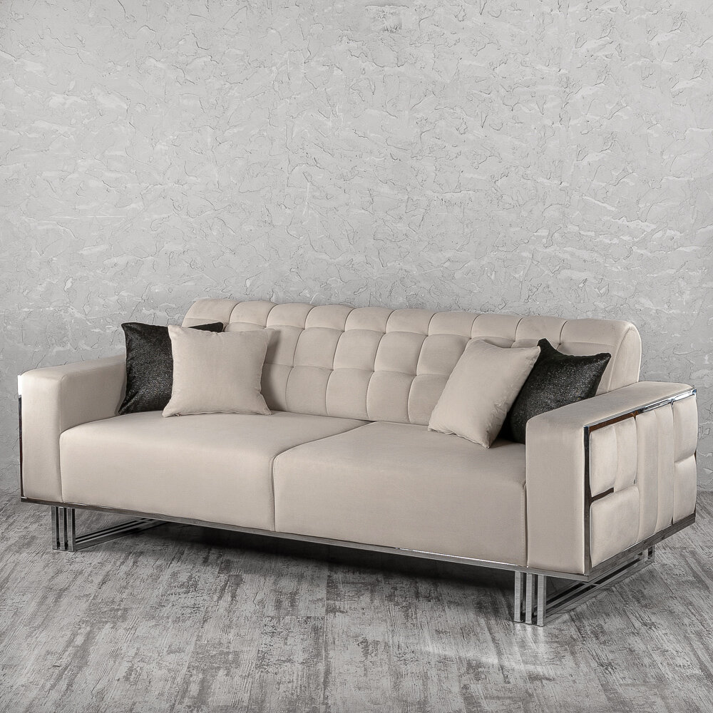 Диван раскладной Decor of today Наполи 02380 Белый Размеры: Высота 870мм Глубина 1000мм Ширина 2350мм