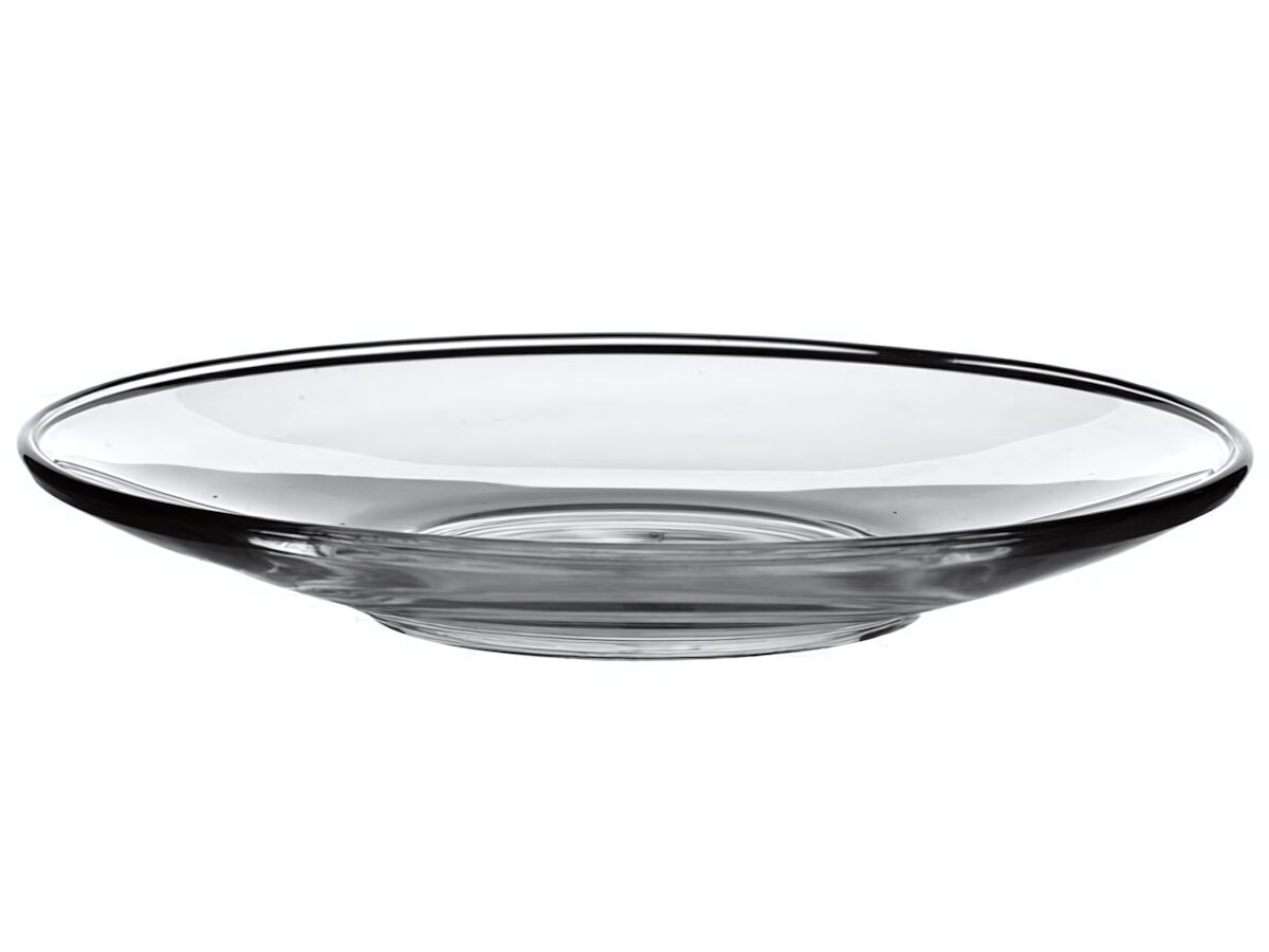 Блюдце стеклянное "Гламур" 13см, прозрачное, для сервировки, стильный дизайн