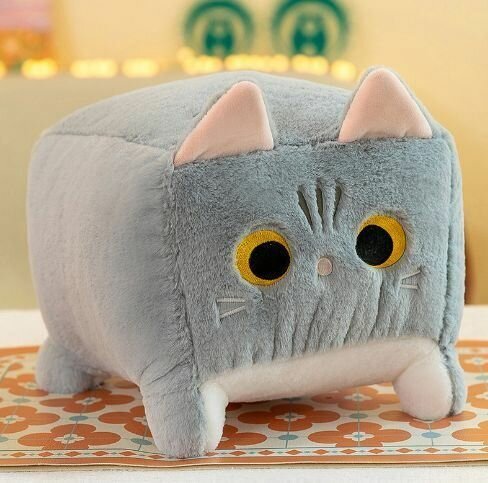 Мягкая игрушка "котик кирпичик" мини Котокуб кот куб квадратный батон подушка 25см