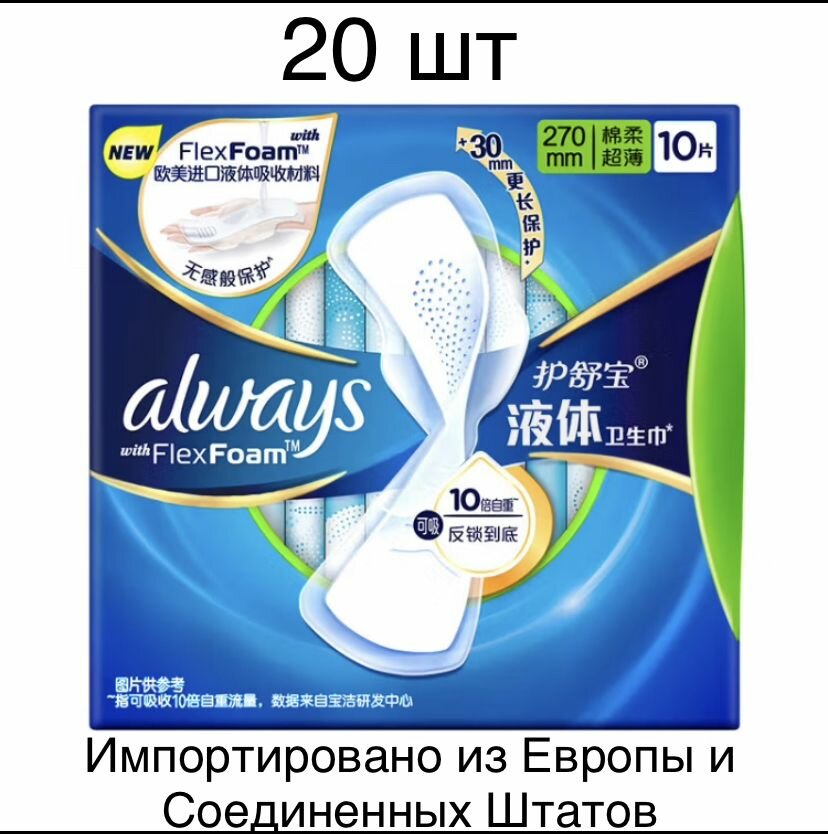 Жидкие гигиенические салфетки Shubao 20 шт – ультратонкие и абсорбирующие для ежедневного ухода