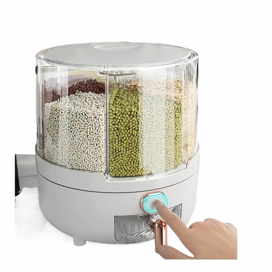 Вращающийся на 360 Градусов Диспенсер для Зерновых с 6 Отделениями