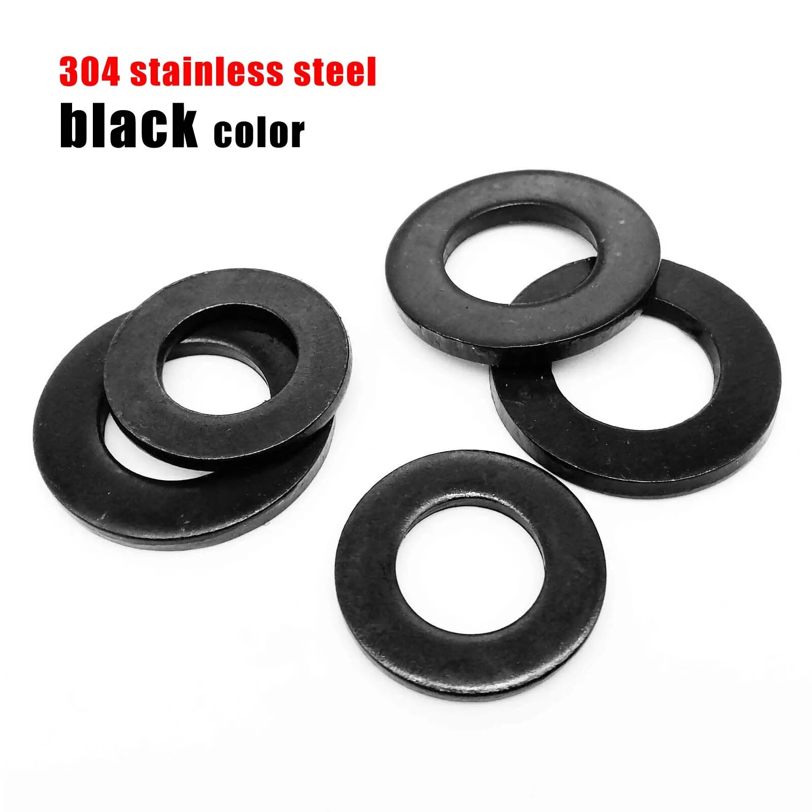 Шайбы из нержавеющей стали HZYUEGOU GB97 черные 50pcs M6