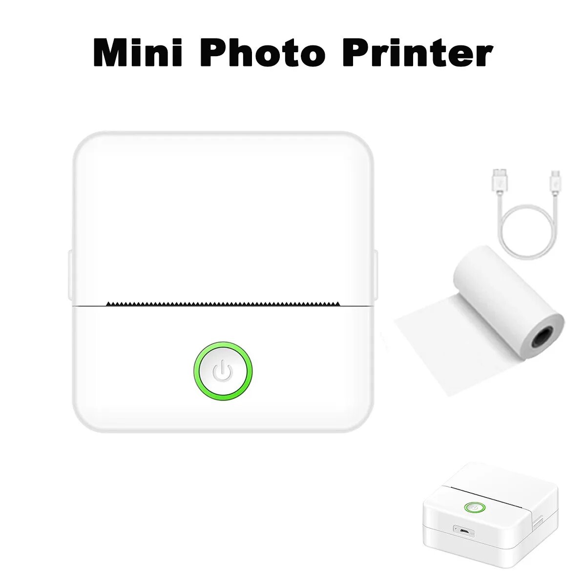 Портативный мини фотопринтер Белый, X6 White Printer