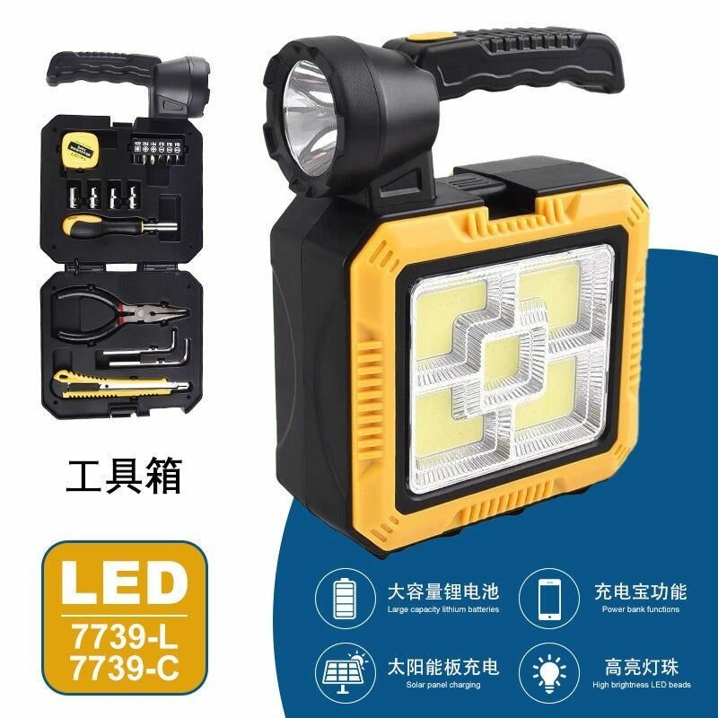 OSMAN , кемпиговый , Фонарь прожектор с набором инструментов, солнечная батарея