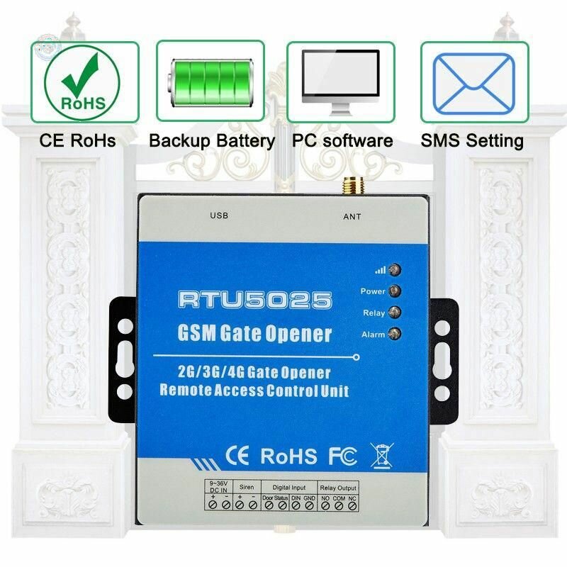 GSM-открыватель дверей, ворот, шкафов RTU5025, дистанционное управление звонком и SMS, глобальная сеть 2G/3G, до 999 пользователей, контроль доступа без пультов