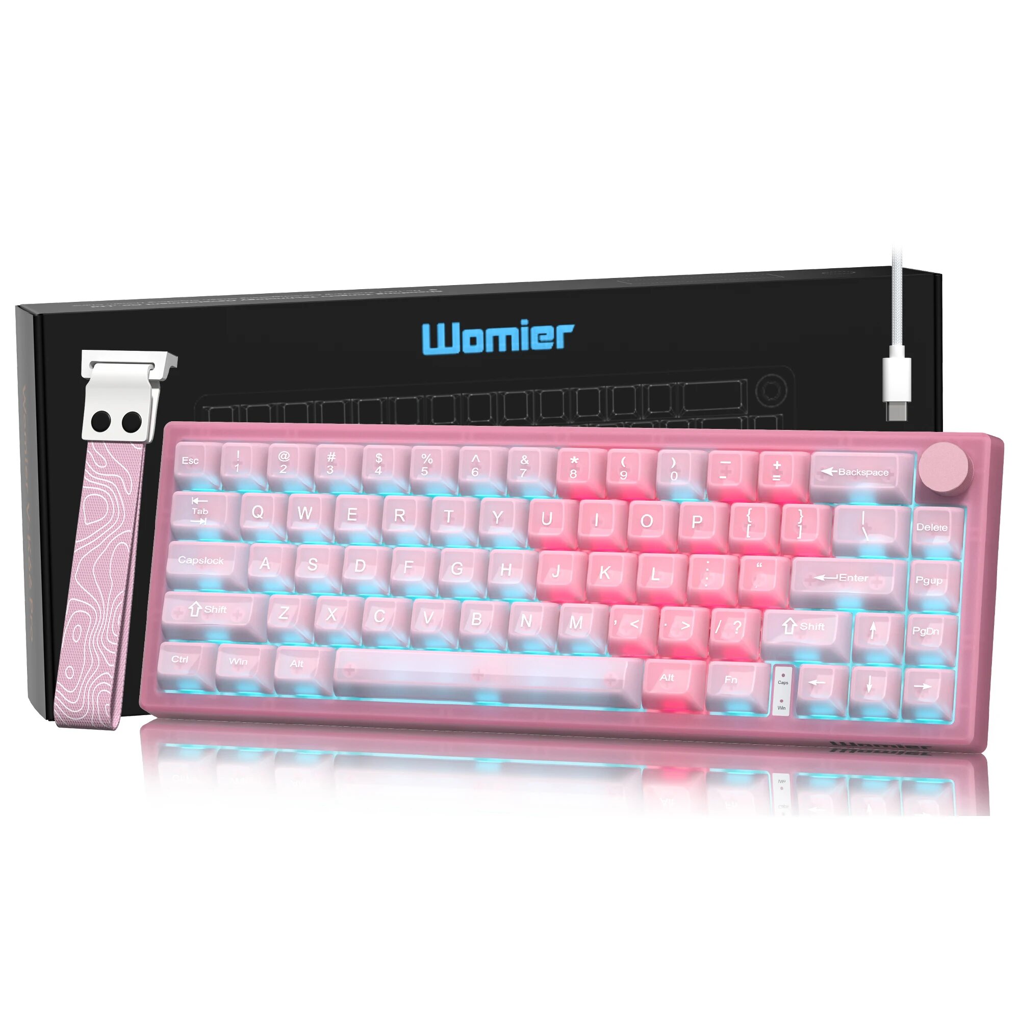 Womier V-K66 PRO Розовая механическая геймерская клавиатура fog pink