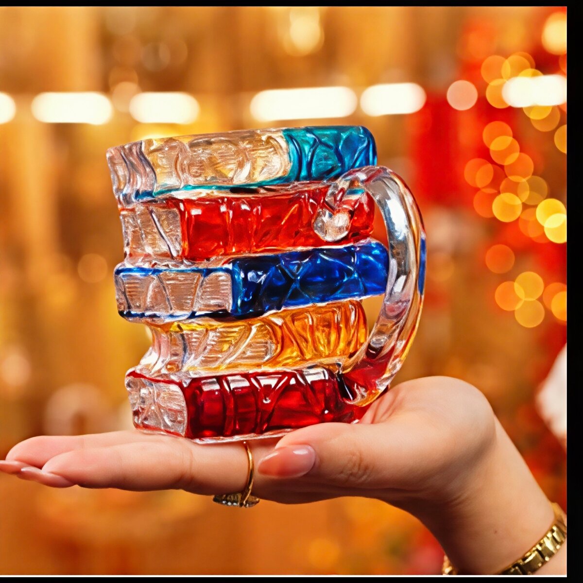 Цветные стекла, книжные бокалы, С ручкой, milochic Чашка кофейная, 1 шт