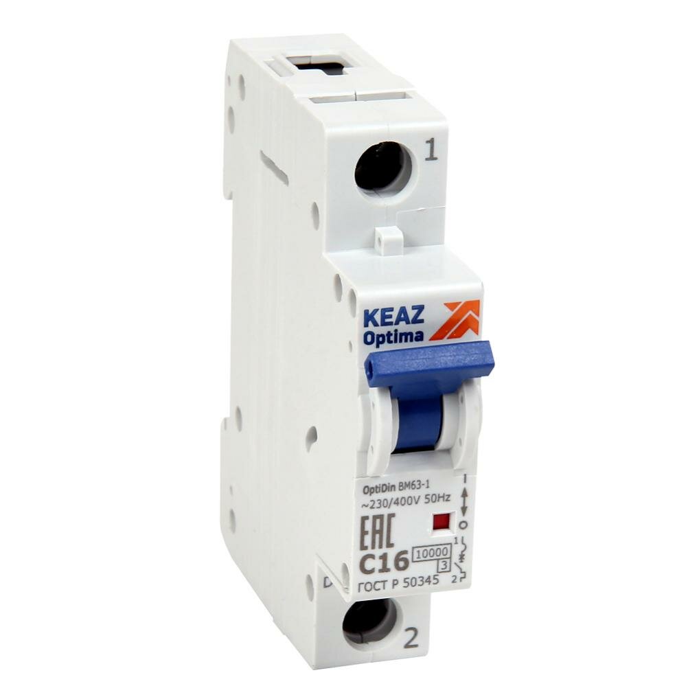 Выключатель автоматический модульный OptiDin BM63-1B2-10-УХЛ3 КЭАЗ - K-262509