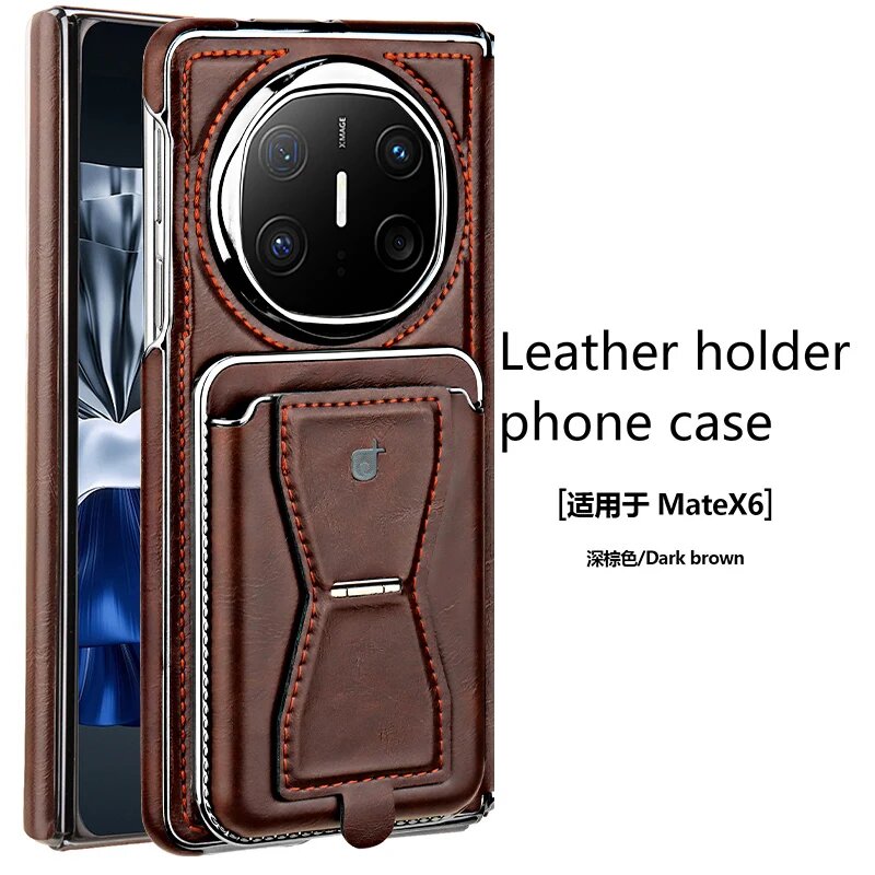Кожаный кожаный чехол с магнитным слотом для карт для huawei mate x6 mate x5 mate x3, элитный роскошный деловой кожаный чехол для телефона