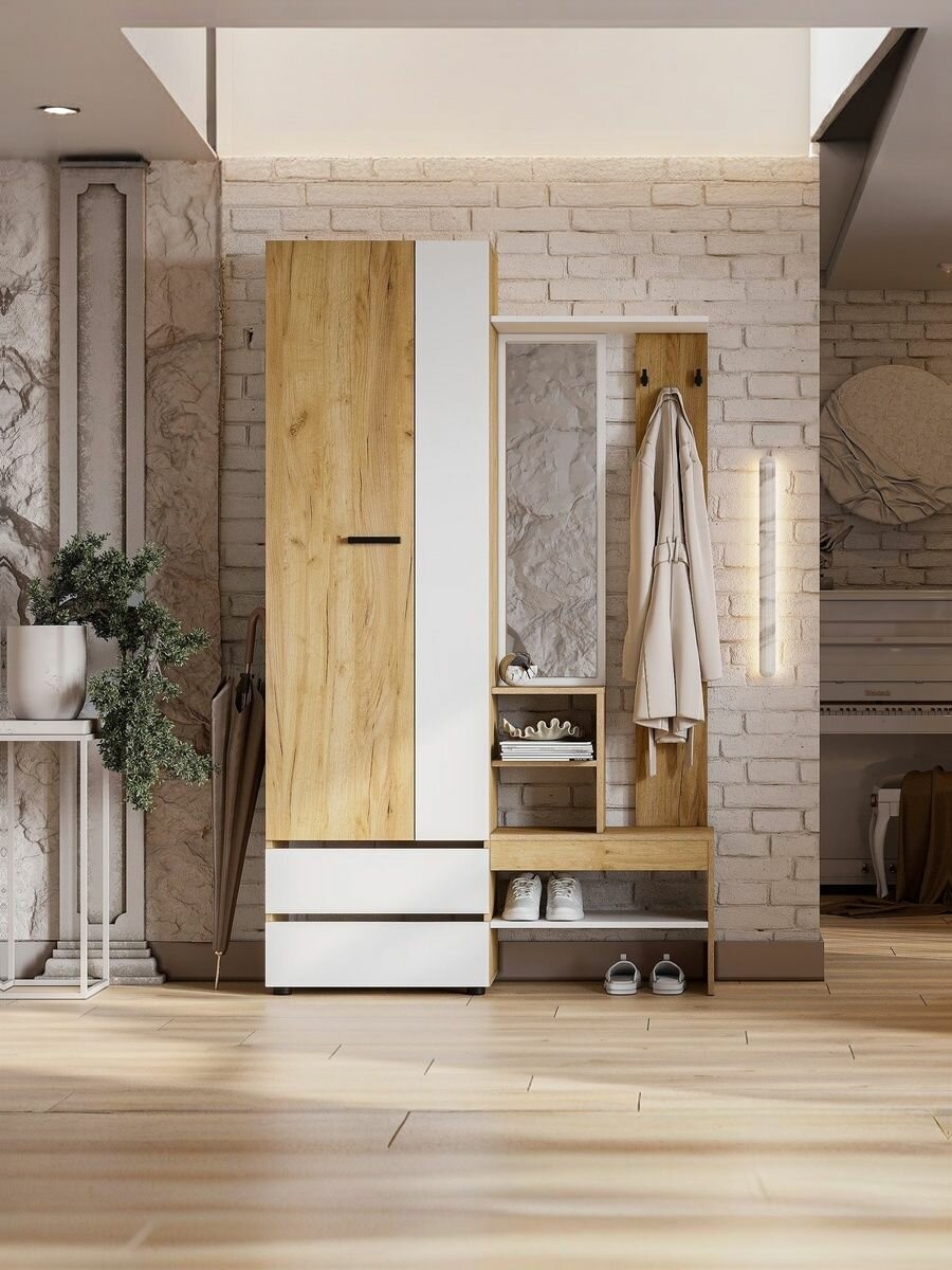 Прихожая 1,2 м Дуб крафт/белый