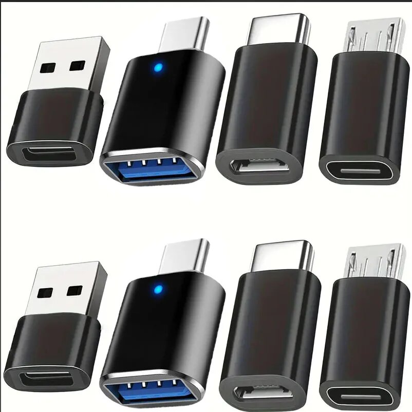 Набор адаптеров из 8 предметов, адаптер USB «мама» на «папа» Type-C, преобразователь USB-C в USB, разъем micro USB-C USB-C USB-C на Micro Male