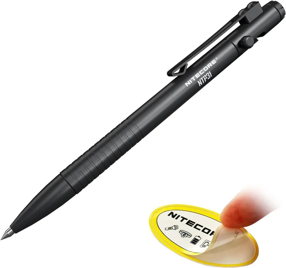 Ручка Роллер Nitecore NTP31 Черный 1 шт. Алюминиевый корпус, круглый, со сменным наконечником
