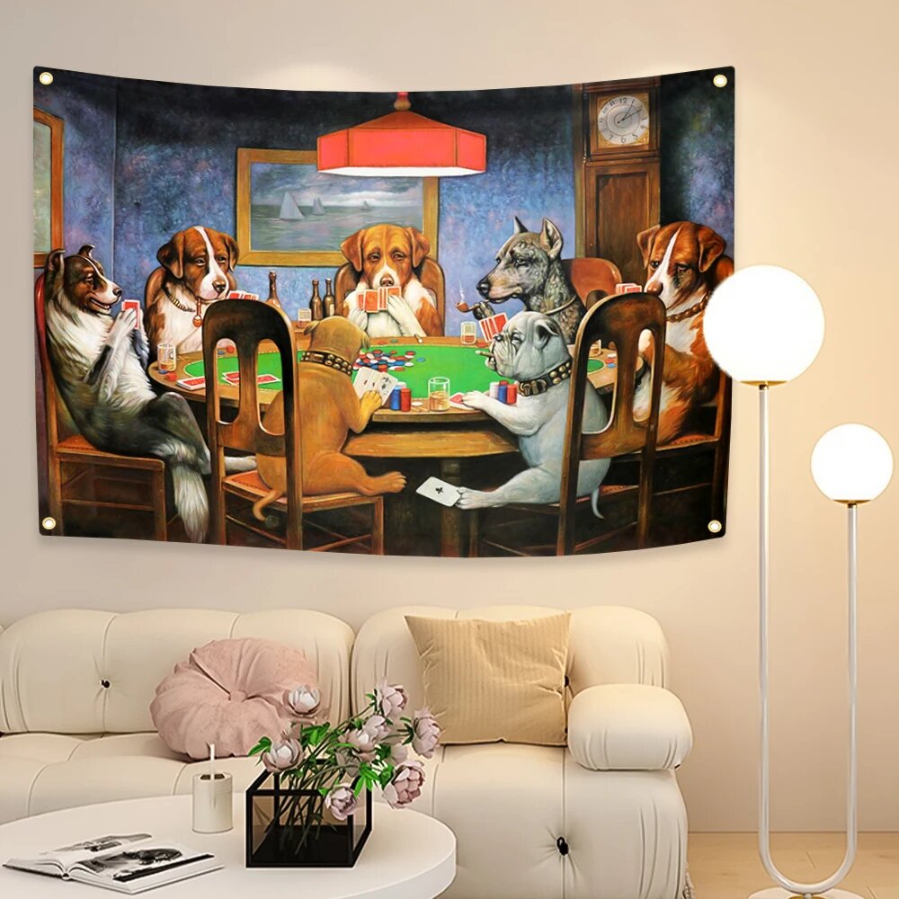 Гобелен "Собаки играют в покер", цифровая печать 60x90cm