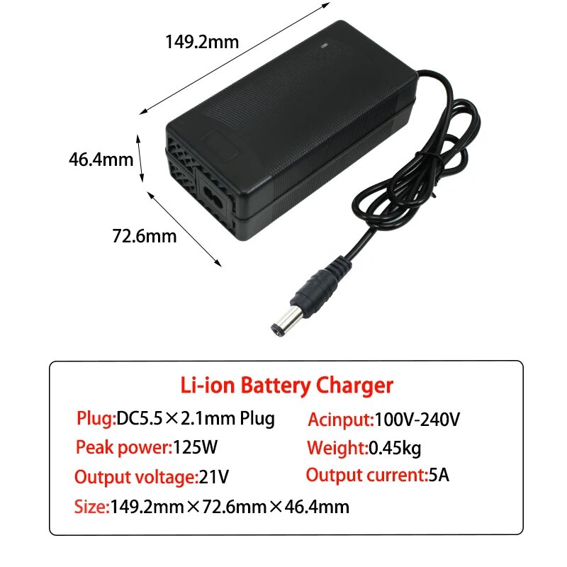 Зарядное устройство Li-ion 21В 5A EU Plug
