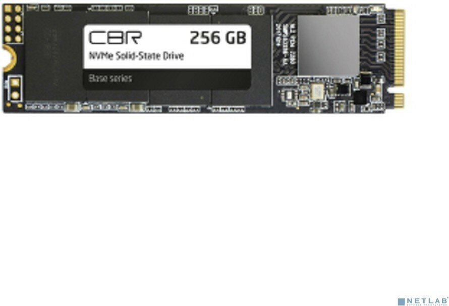 Внутренний SSD-диск CBR SSD-256GB-M.2-BS24b, Внутренний SSD-накопитель, серия "Base", 256 GB, M.2 2280, PCIe 3.0 x4, NVMe 1.3, 3D TLC NAND, R/W speed up to 2900/1800 MB/s, TBW (TB) 240, OEM