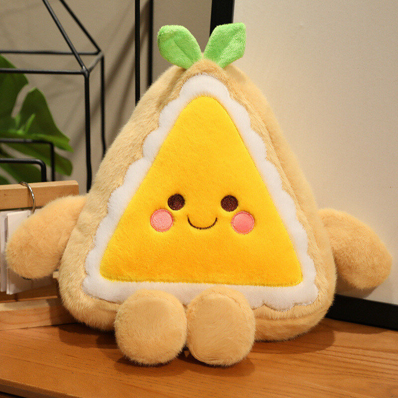 Fruit dessert plush doll with pp cotton filling for kid bedroom decor and gift idea mango cake 35cm