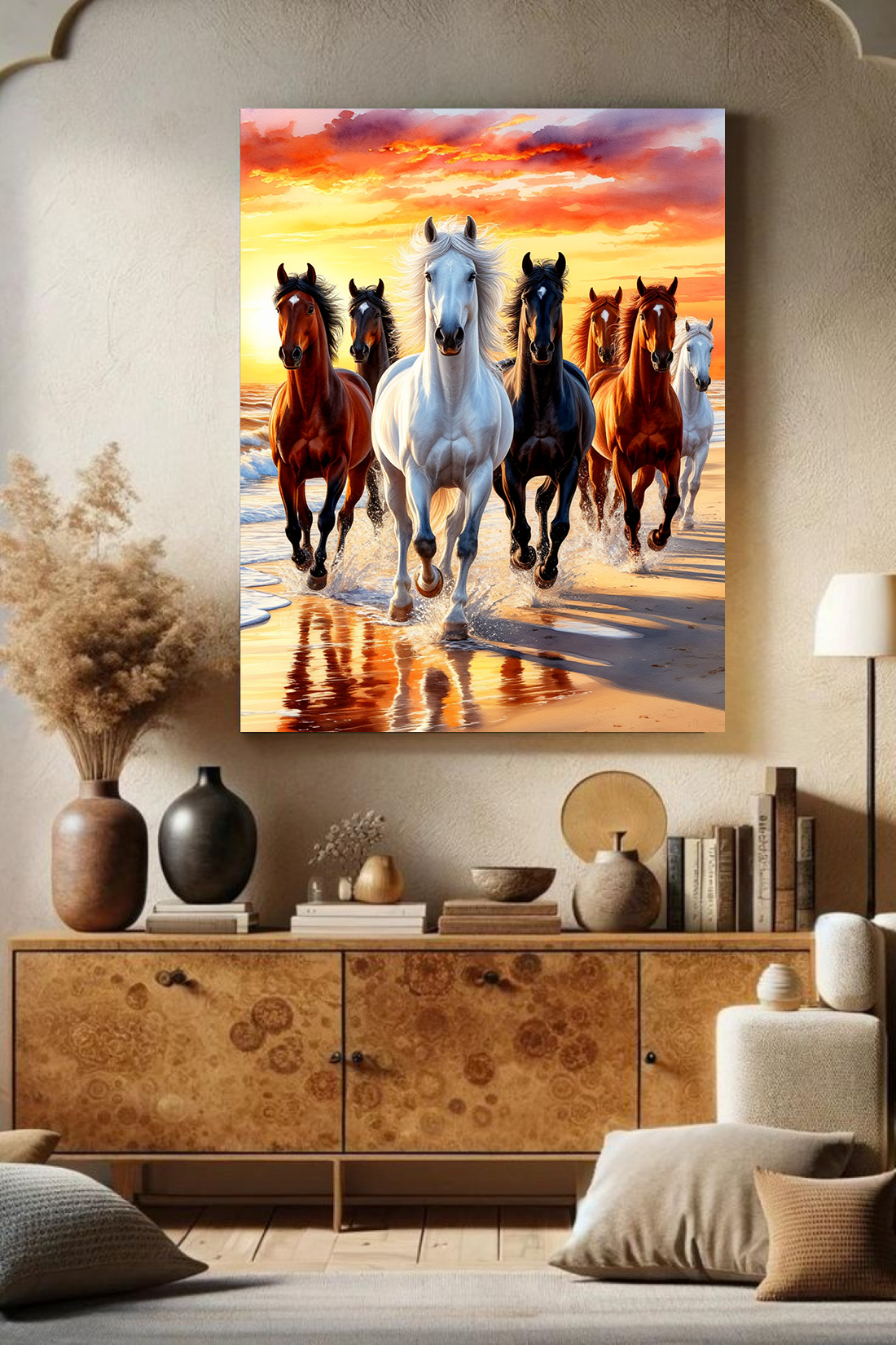 Картина по номерам "Семь лошадей" 40х50 см, хлопковый холст на подрамнике, акрил, 000 Art Hobby Home