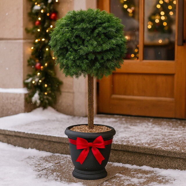 Искусственная Туя-шар на ножке 115 см, литая 100%, ElkaDe, ТШН-115