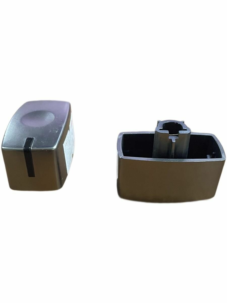 Ручка для плиты Гефест CBH2230.07.0.000-07 серебряная прямоугольная, короткий шток, срез штока справа + зажим в ручку в подарок,1 штука