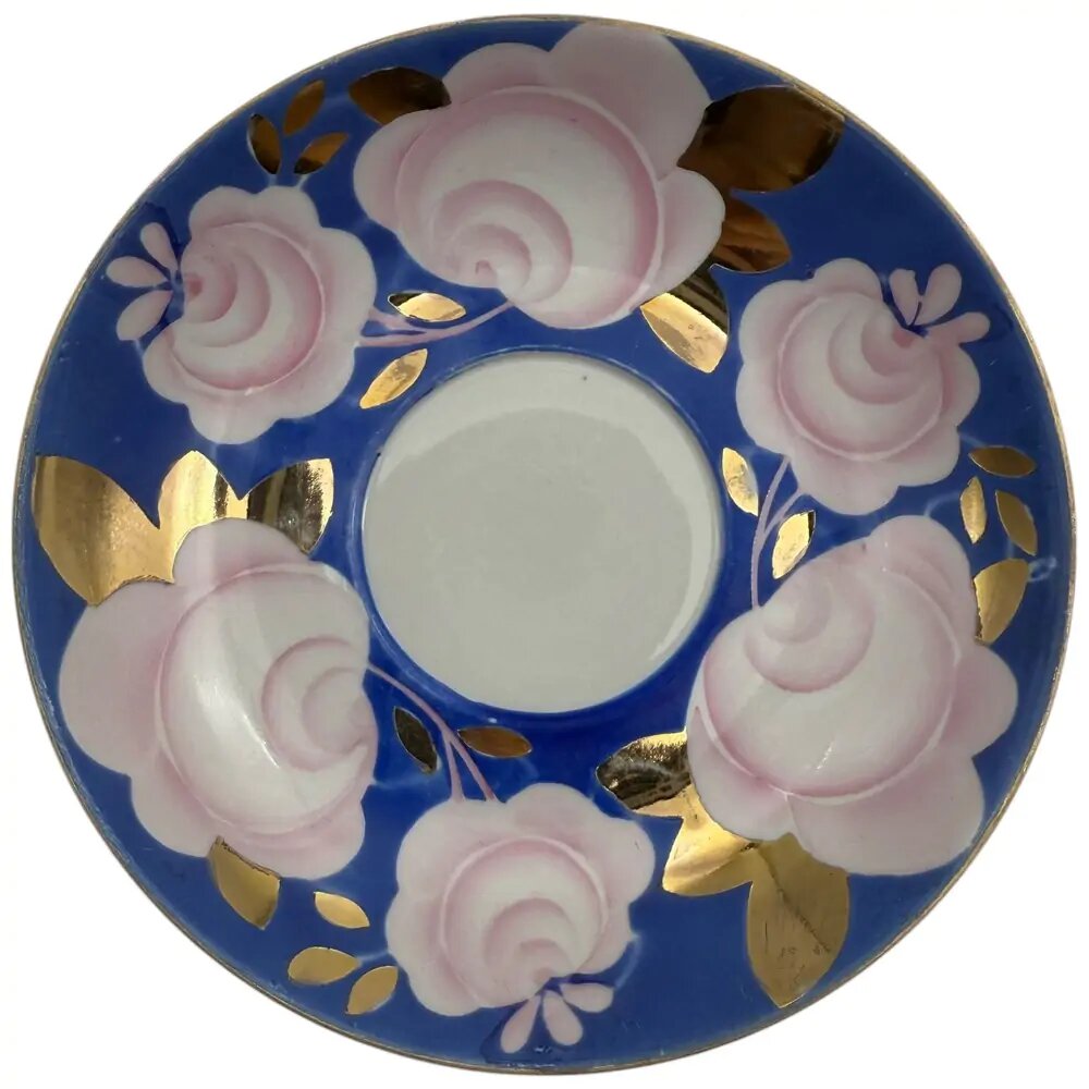 Блюдце "Розы", 16 см, худ. Орлов Владимир, 1974-1984 гг, Южноуральский ФЗ (ЮФЗ), СССР