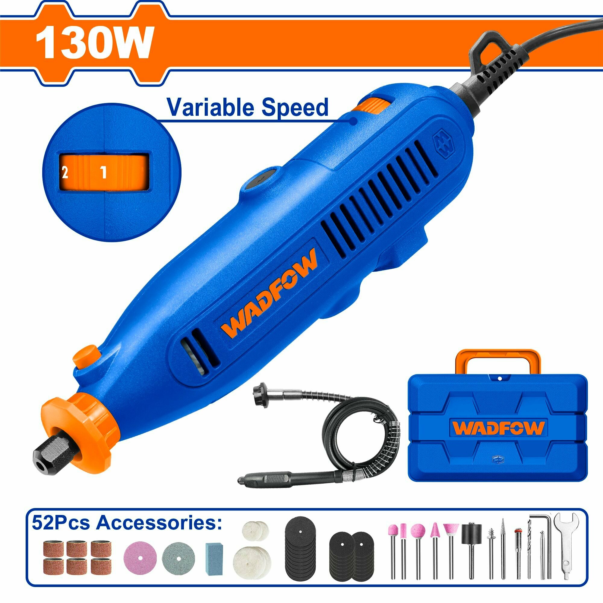 Гравер электрический WRY1D131 130Вт, 3,2мм, 8000-35000об/мин WADFOW