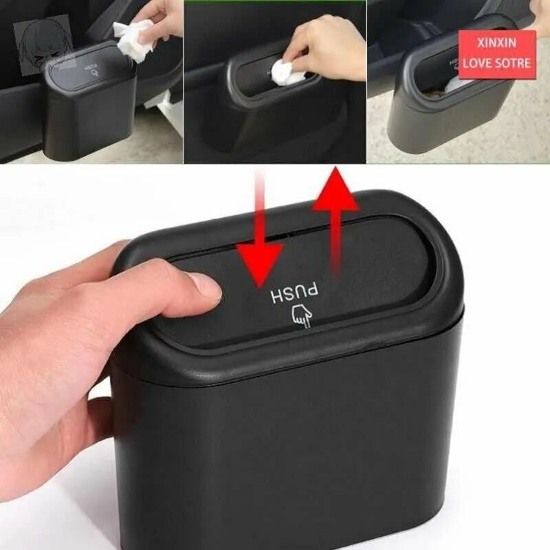 Продажа со скидкойМусорка в машину, Автомобильный контейнер для мусора, Пепельница автомобильная, 1 шт, черный