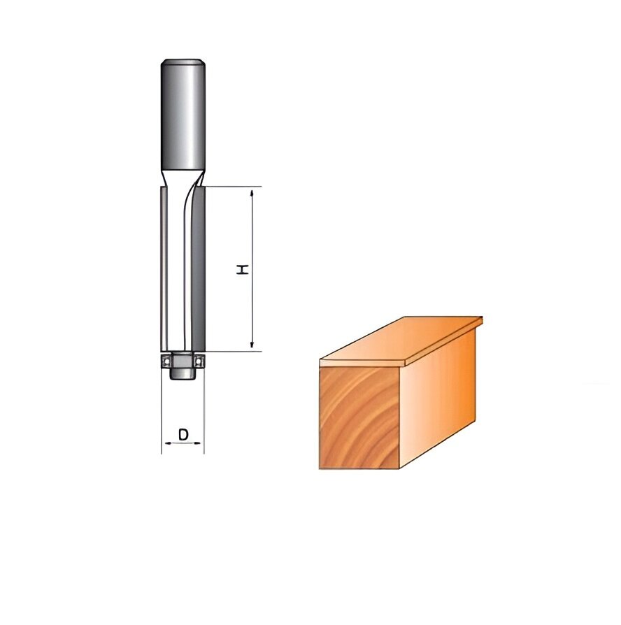 Фреза Globus 1020 z4 d19h50 (12) кромочная прямая с нижним подшипником