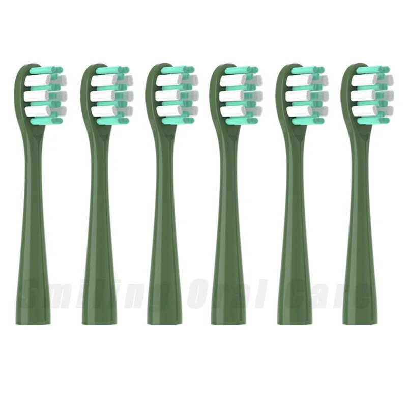 Насадки для зубной щетки ShowSee D1/D2/D3, мягкие, 6/12 шт 6PCS Green