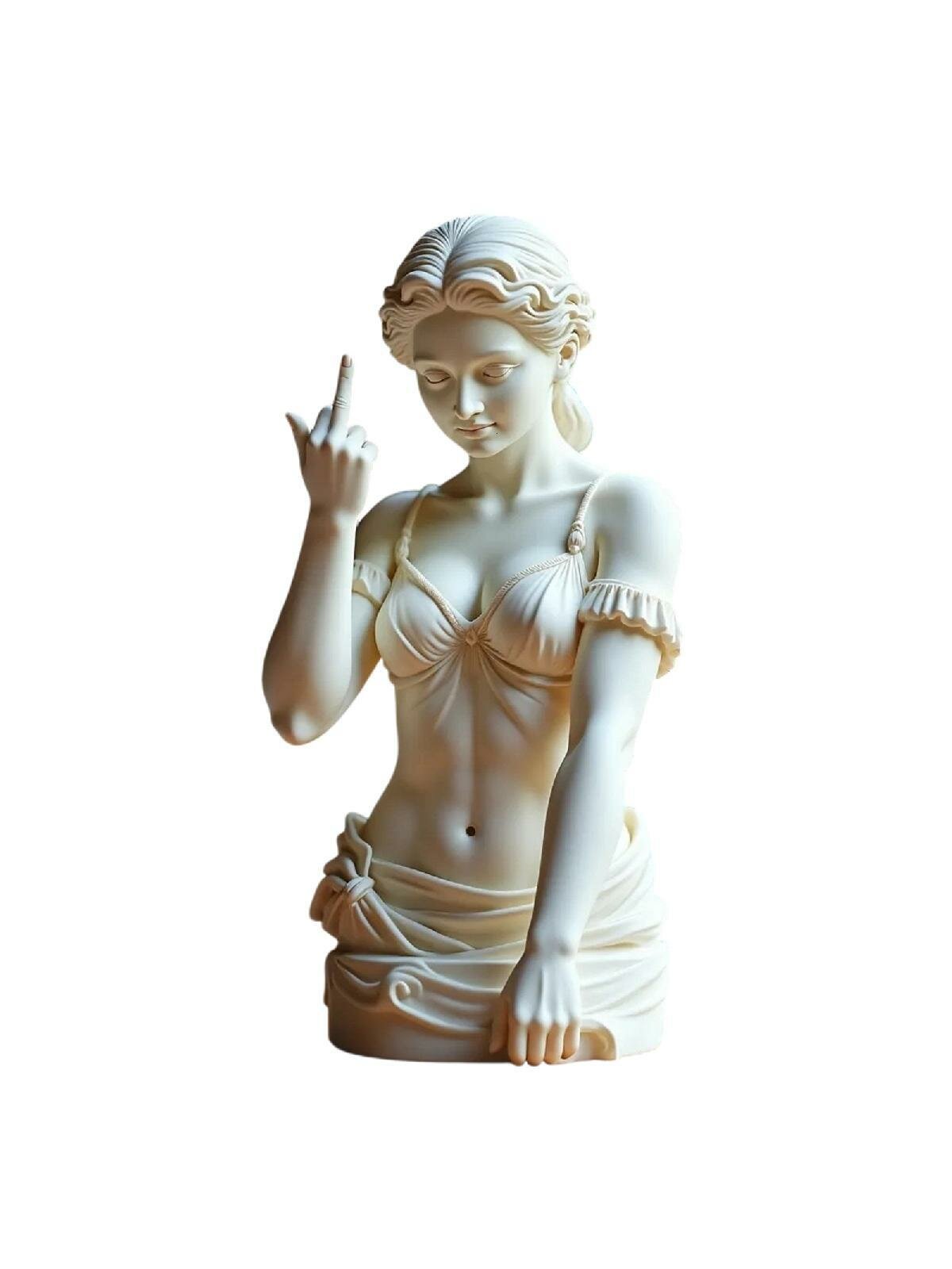 Статуэтки Статуэтки Богини Венеры на Среднем пальце Статуэтка Бюста Афродиты Декоративное украшение Мятежный Подарок Домашний Декор