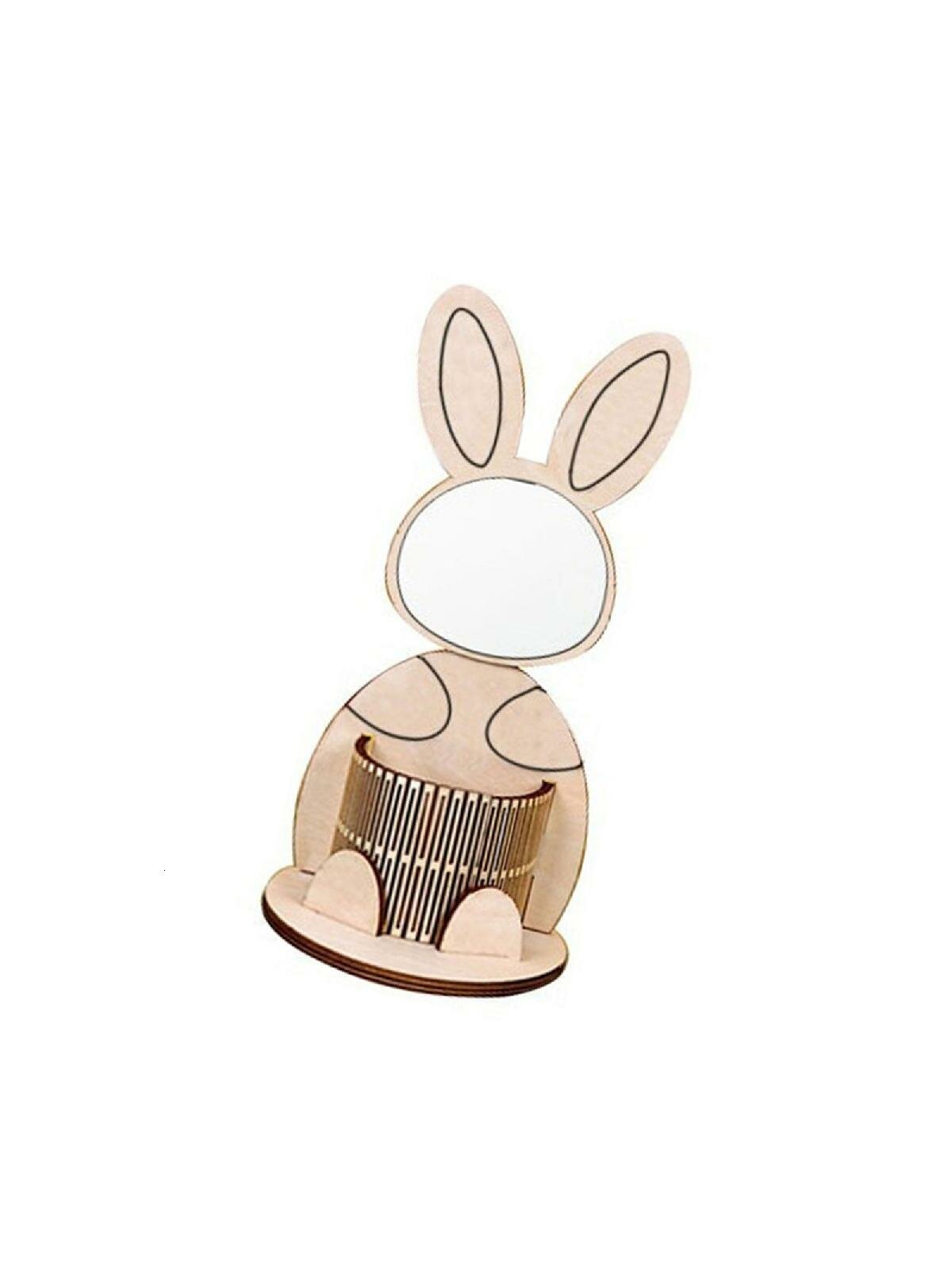 Easters В форме кроликов Деревянный держатель для ручек DIY Assembly Праздничные Органайзеры для кистей для макияжа в форме кролика Настольные принадлежности Подарок