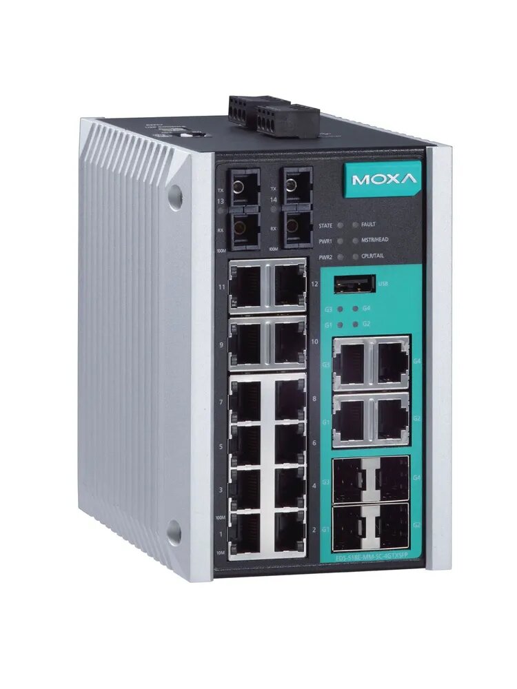 Управляемый промышленный коммутатор MOXA EDS-518E-SS-SC-4GTXSFP