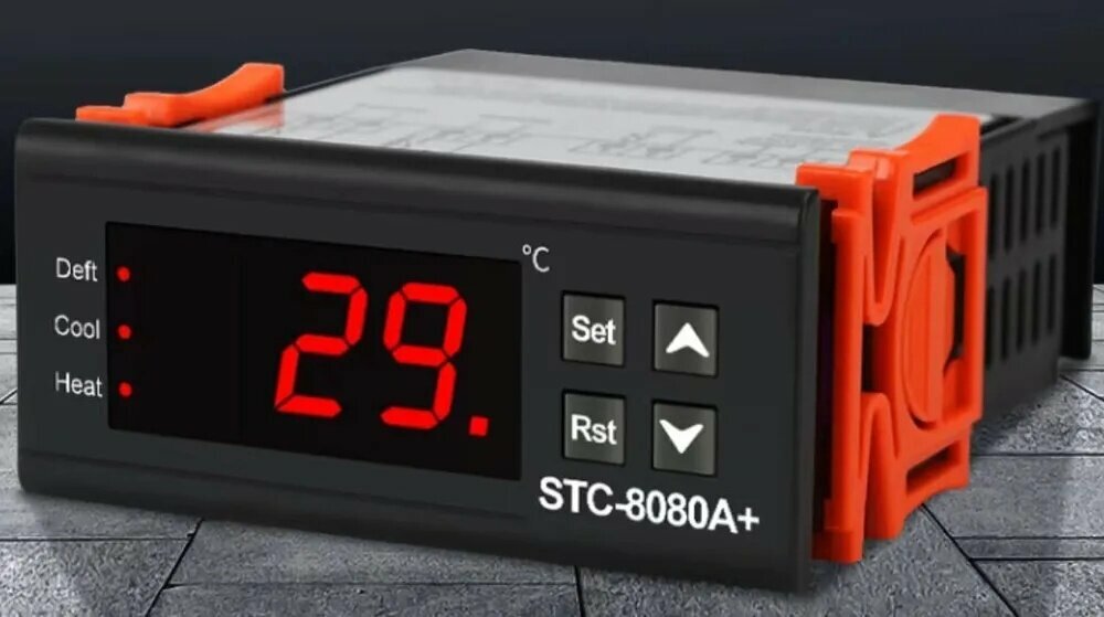Температурный контроллер STC-8080A+ холодильный холодильник с двумя сенсорными проводами охлаждения