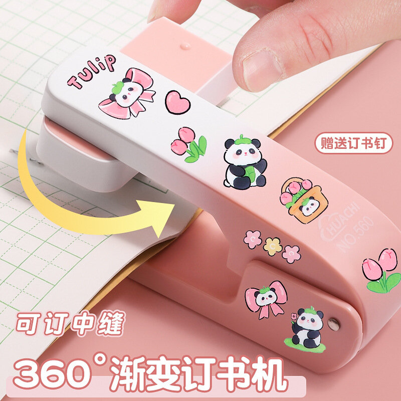 360-градусный вращающийся степлер для студентов, домашнего использования, мини-степлер для толстой бумаги, офисного использования