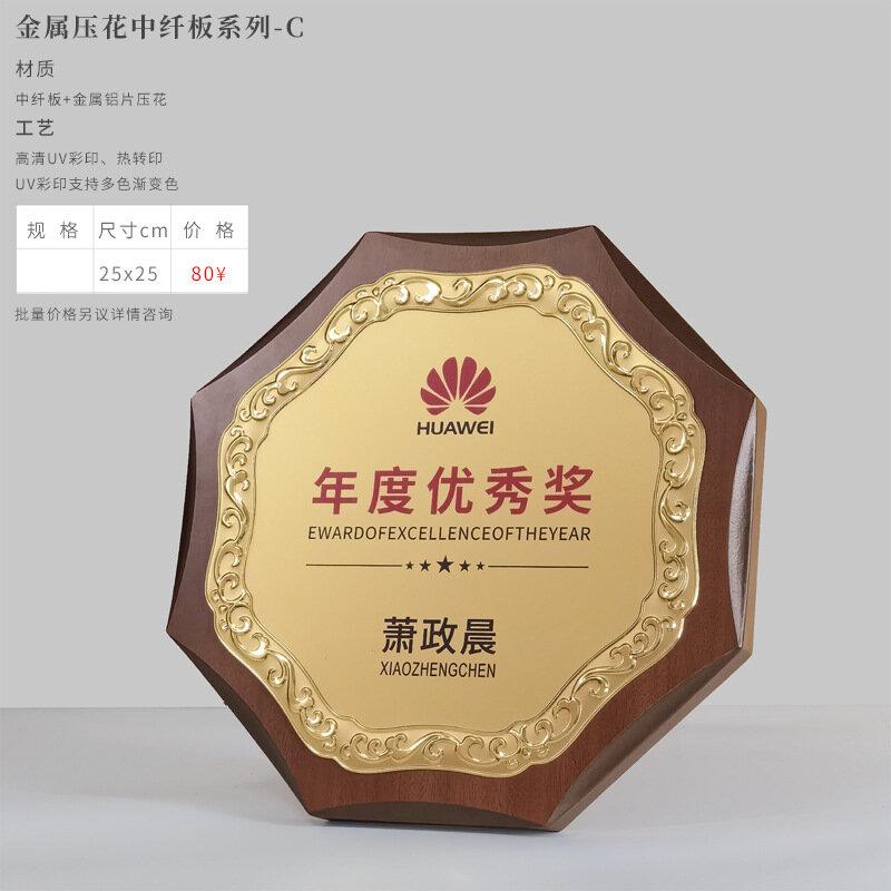 Имитация орехового дерева, наградная табличка, почетная табличка, деревянная медаль с золотым покрытием, металлическая награда, памятная бронзовая медаль на пенсию