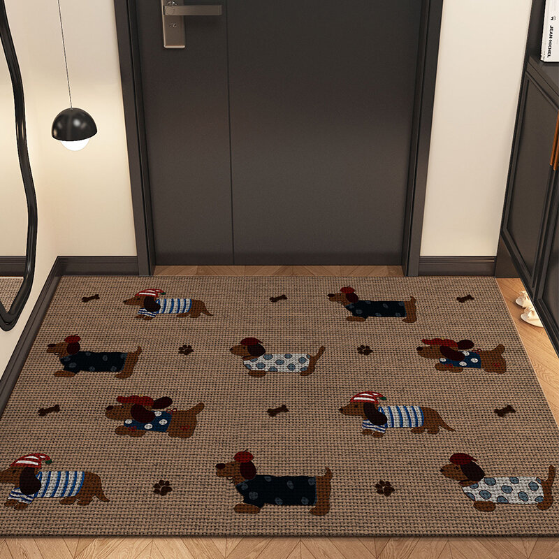 Винтажный коричневый коврик для входной двери, имитация льна, входной коврик Melad, ретро, внутренний, нескользящий ковер