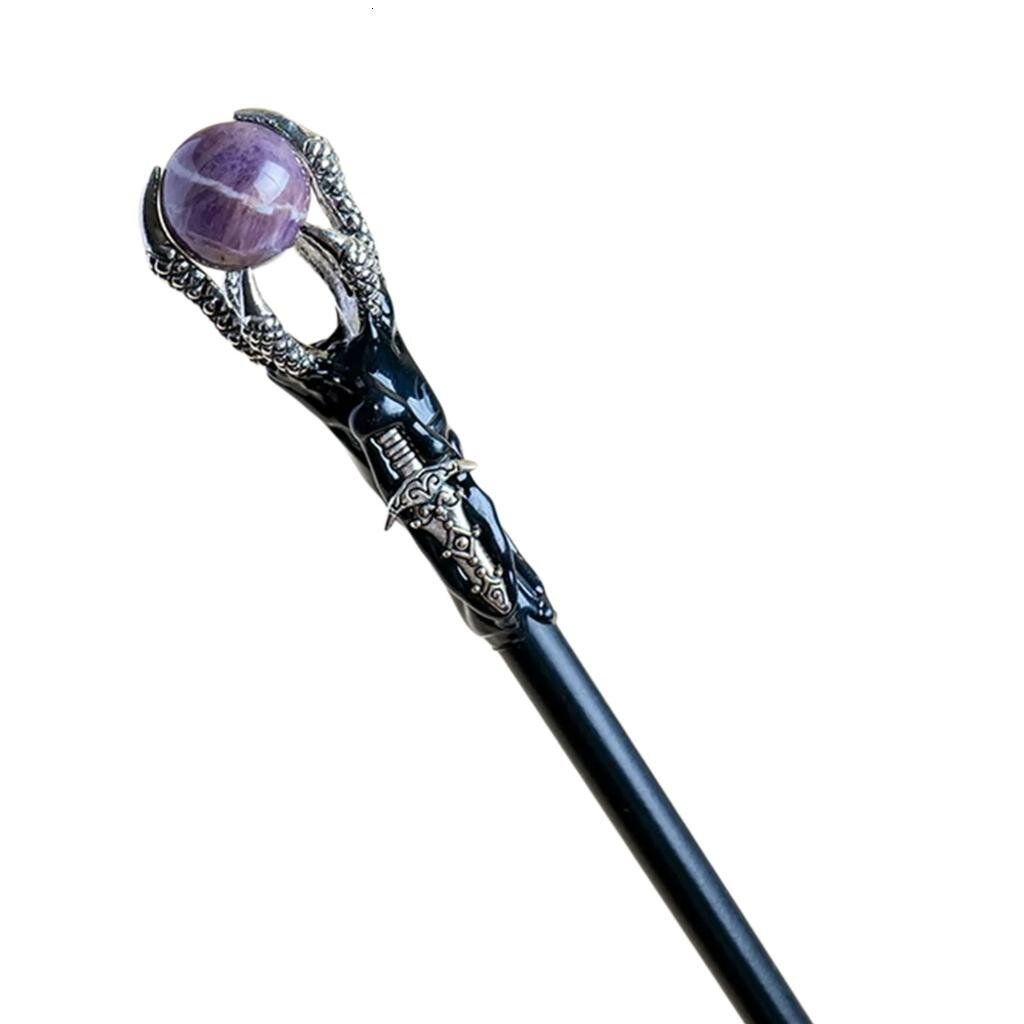 Посох ведьмы с орлом и драконьими когтями, аметист