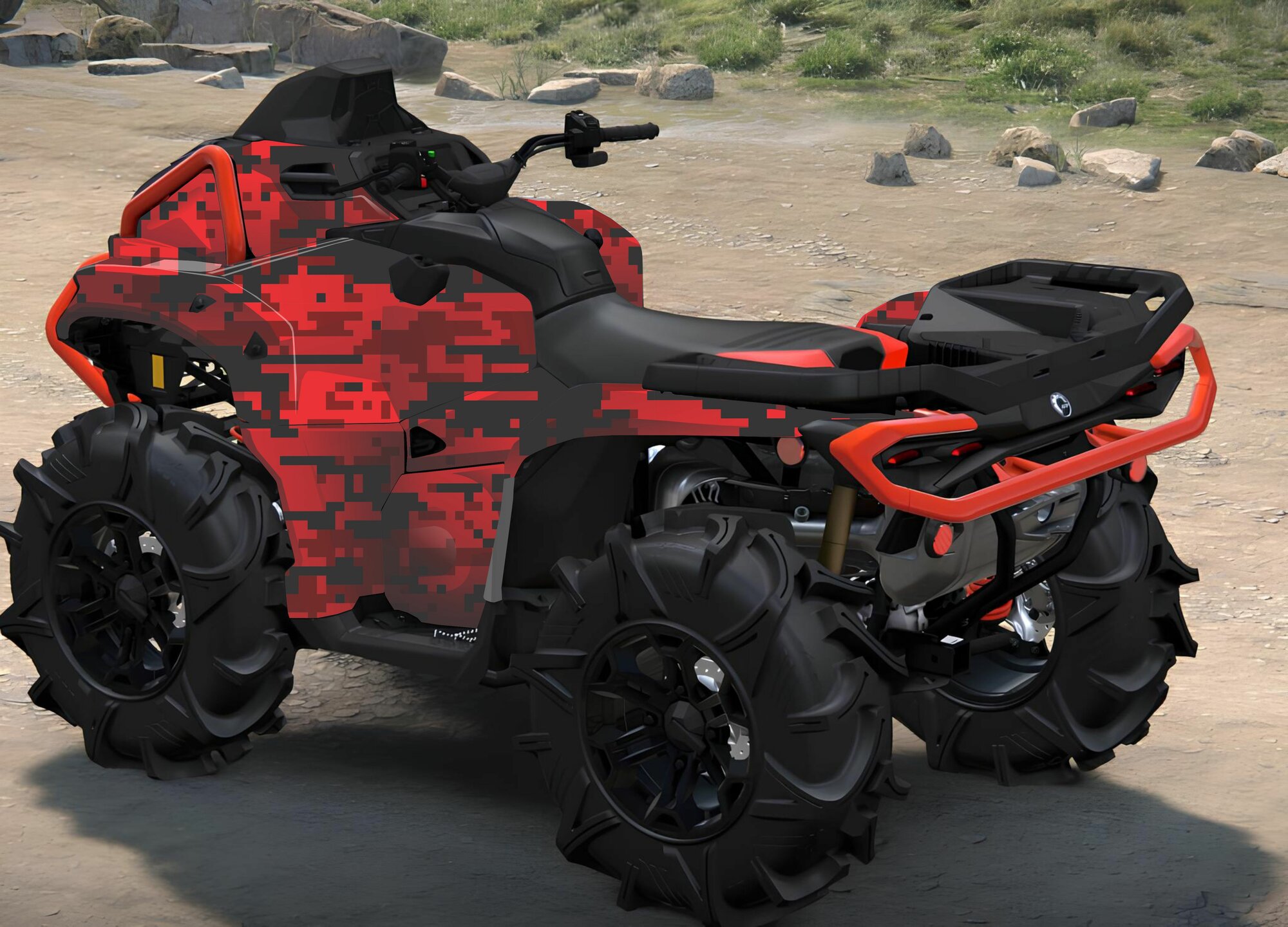 Комплект виниловых наклеек для квадроцикла BRP Outlander MAX XT-P 1000R G3 защищенные броней #10463
