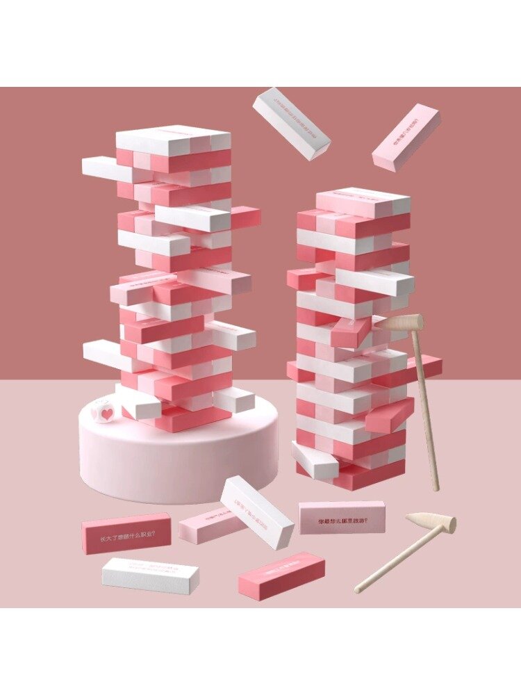 Настольная игра дженга для пар и семей, 54 бруска, высота башни 27 см