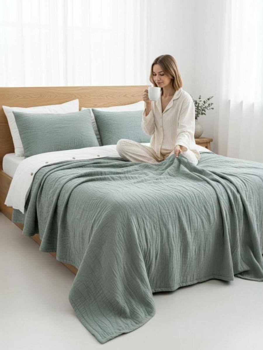 Saheser Покрывало на кровать с наволочками муслим