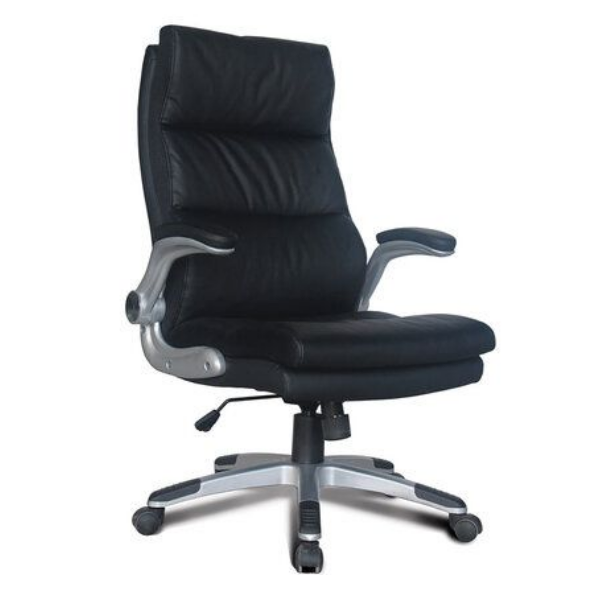 Кресло офисное BRABIX Fregat EX-510, черный, на колесиках, кожа рециклированная