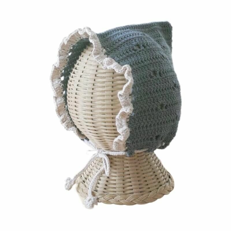 Вязаная кружевная шапочка для малышей с регулируемыми завязками, модная шапка с ушками, теплый и милый головной убор для девочек, - Стиль 4