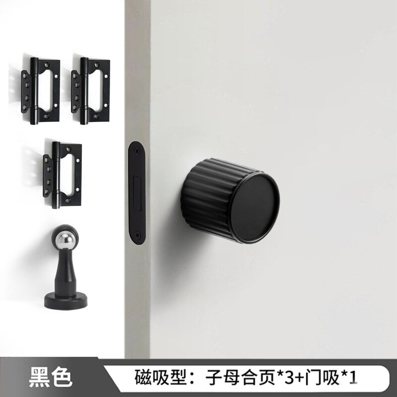 Минималистичный замок круглой формы для спальни, невидимый дверной замок, бесшумный магнитный присоска, экологичный домашний деревянный дверной универсальный дверной ручка