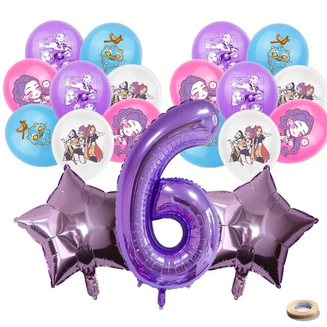 Набор из 19 воздушных шаров в корейском стиле «Охотник на демонов» для украшения дня рождения.