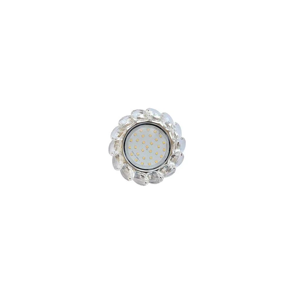 Светильник Ecola Gx53 h4 5342 glass круглый с большими хрусталиками прозр. /хром 56x125 (к+) FW53RVECB